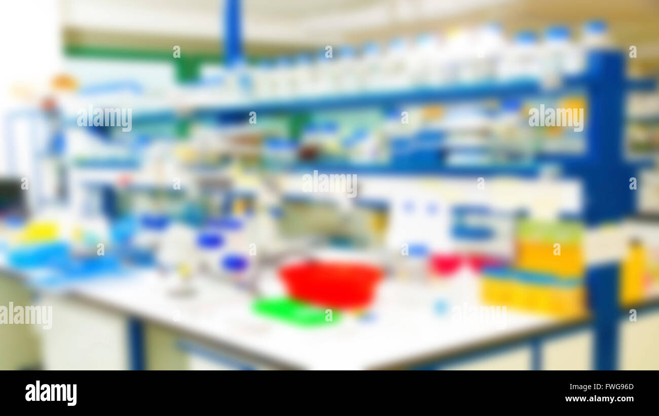 Blurred image of a laboratory Stock Photo - Alamy