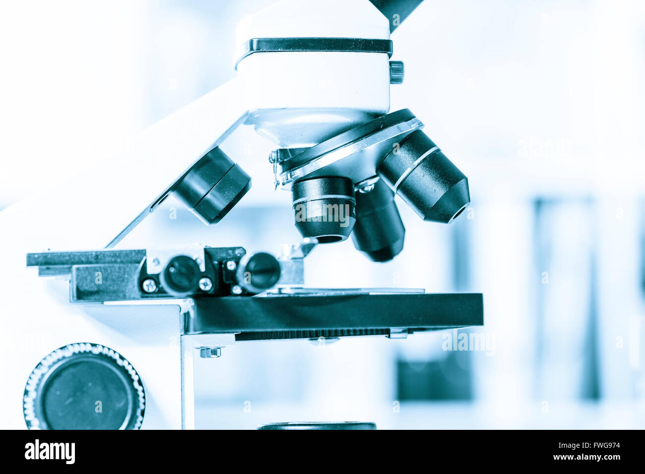 Microscope in the laboratory Stock Photo - Alamy