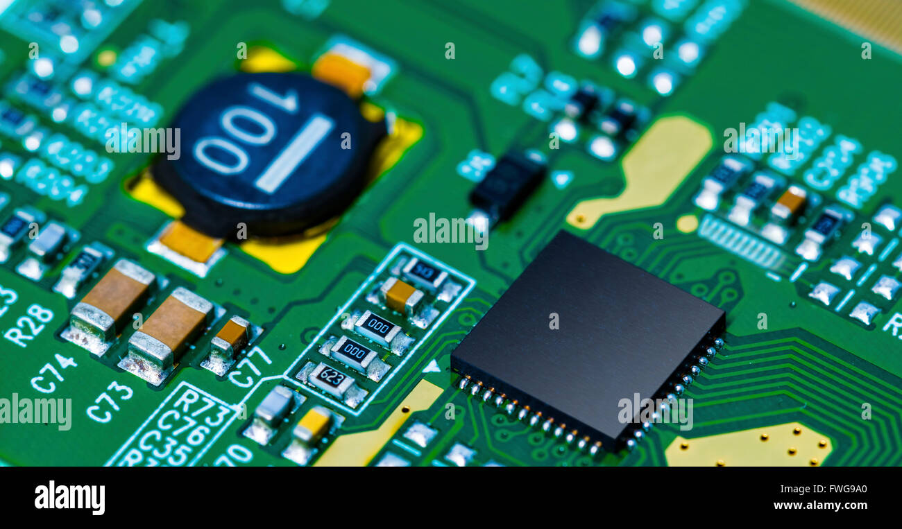 Microchip on a printed circuit board Stock Photo - Alamy