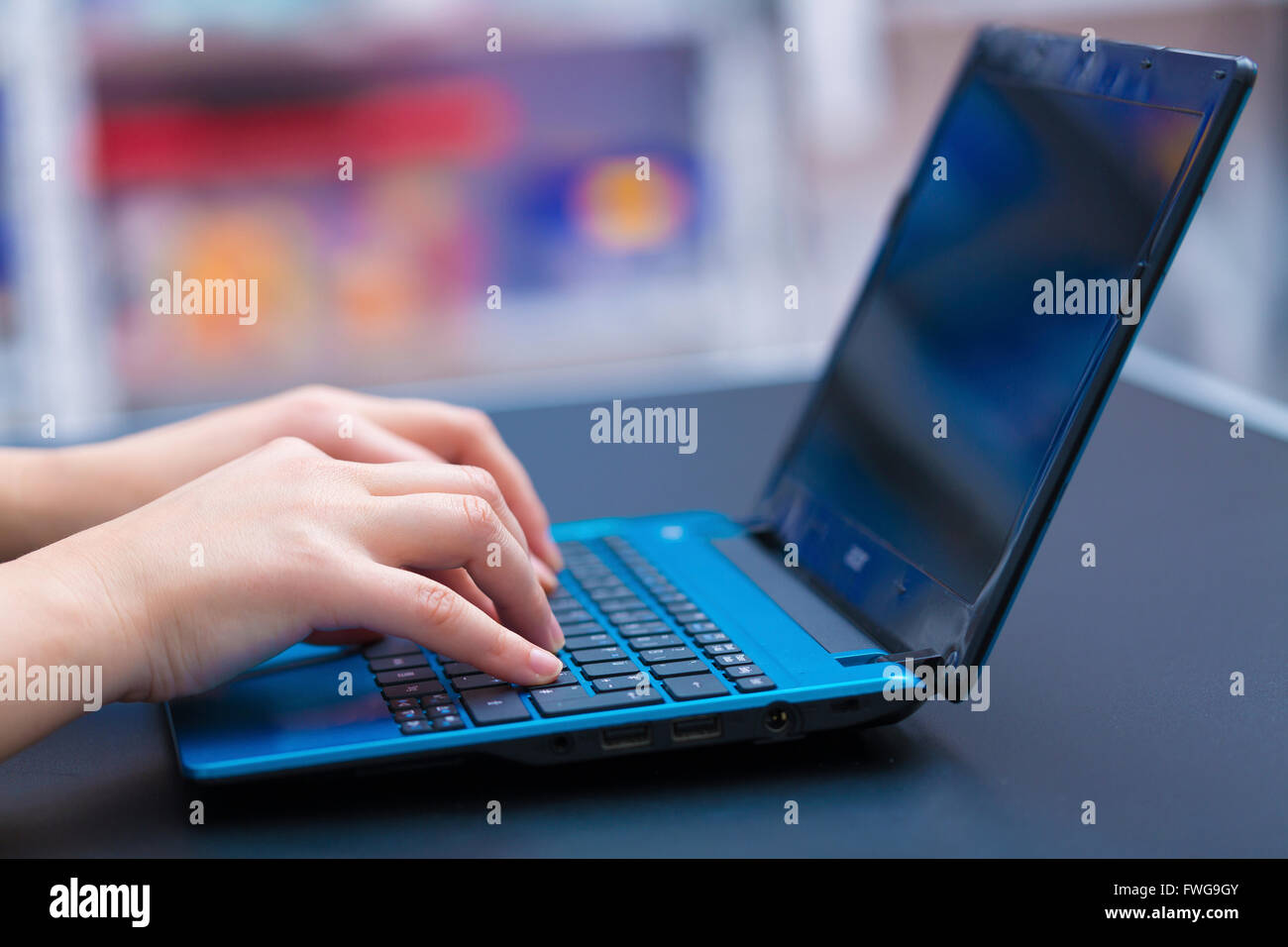 Person using a laptop Stock Photo - Alamy