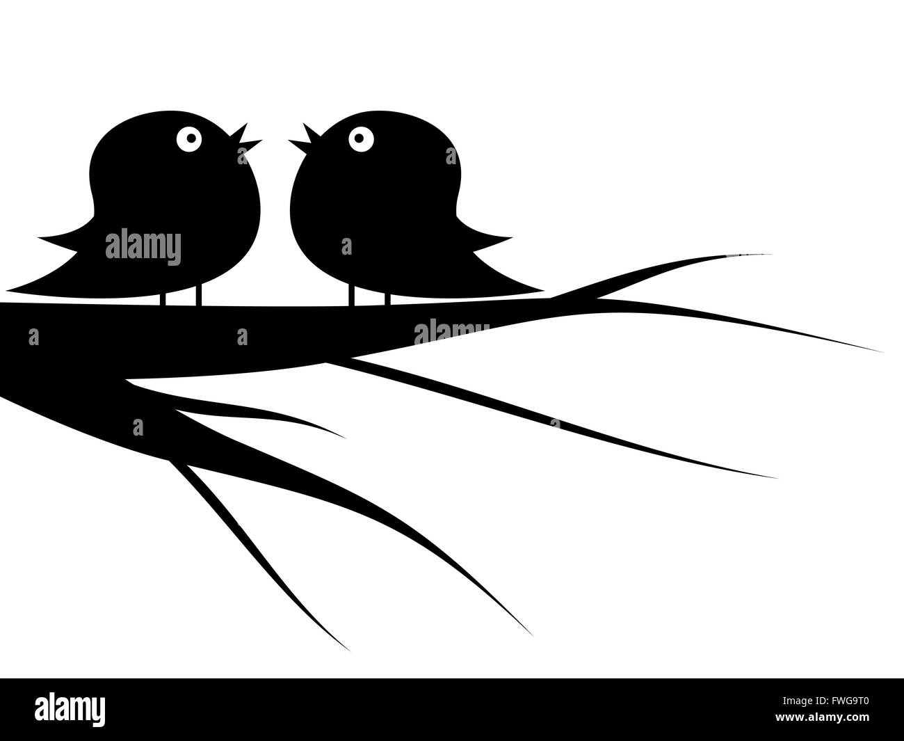 bird on tree Stock Vector Image & Art - Alamy