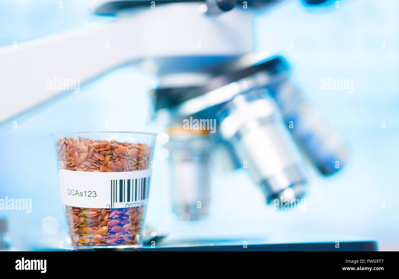 Food sample and microscope Stock Photo - Alamy