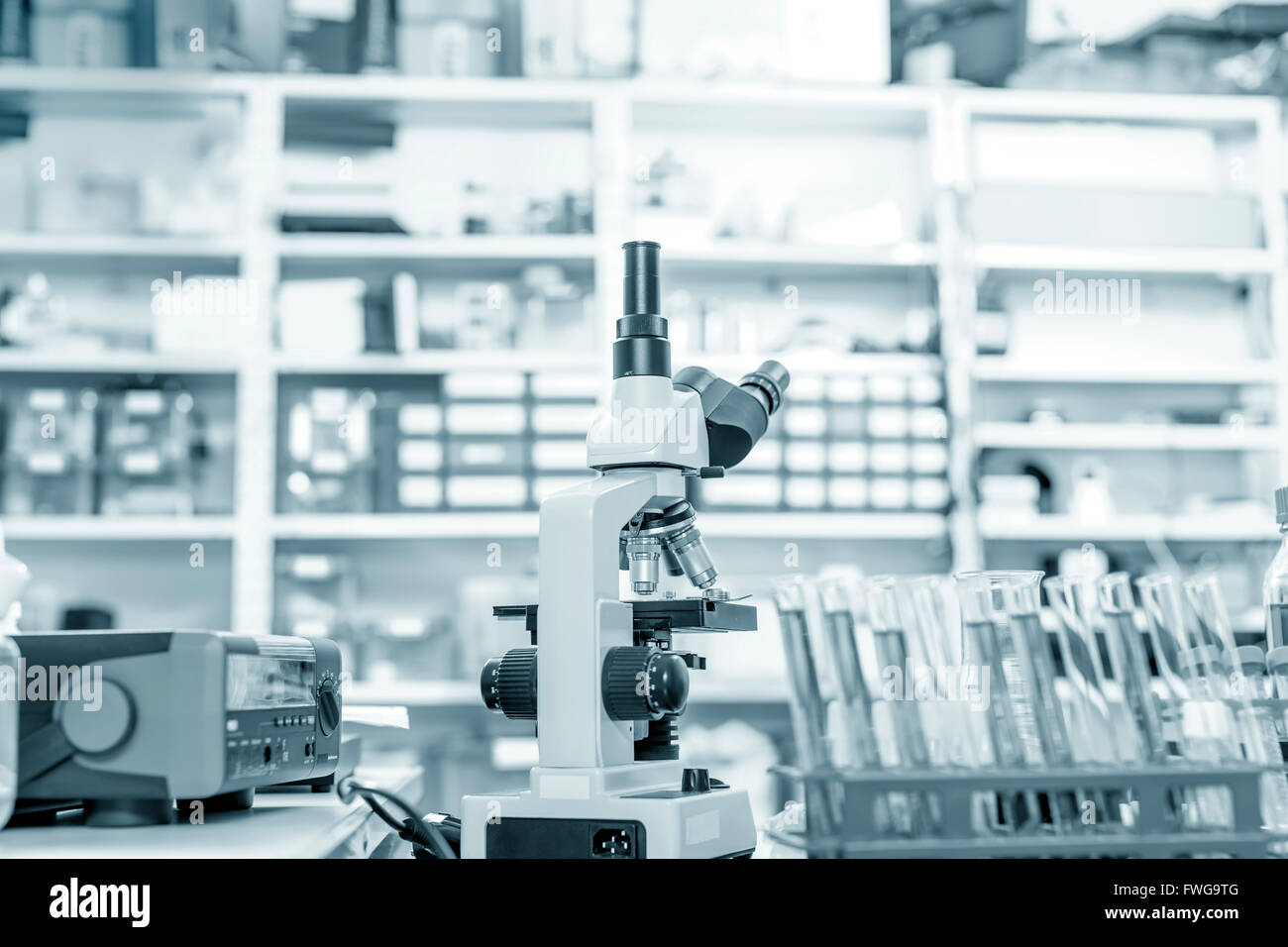 Microscope in a laboratory Stock Photo - Alamy