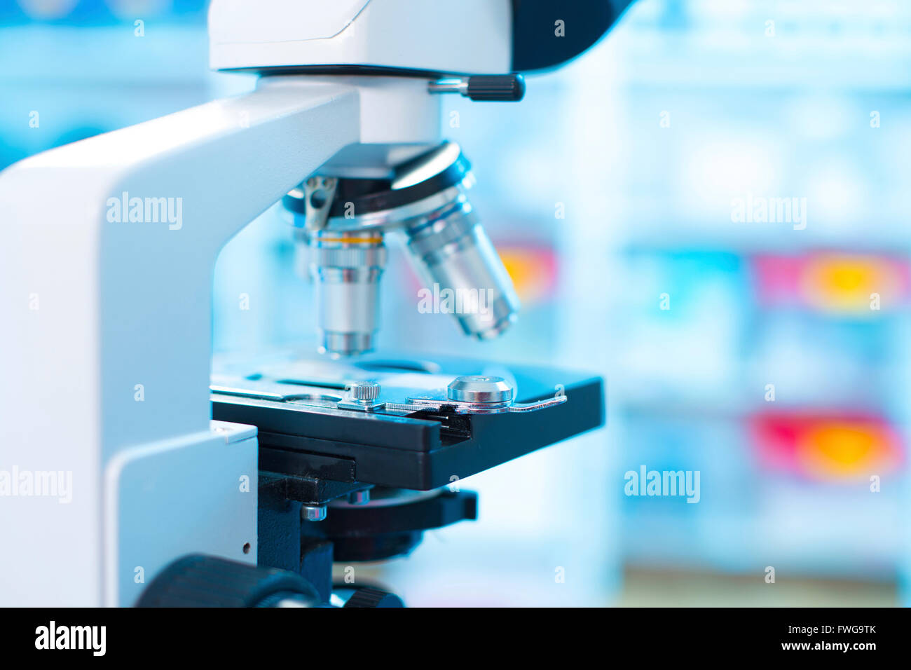 Microscope, close up Stock Photo - Alamy