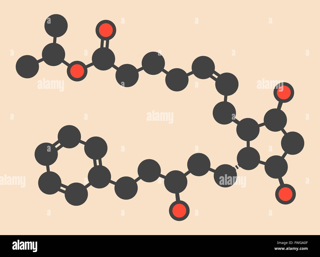 Latanaprost glaucoma drug molecule Stylized skeletal formula (chemical ...