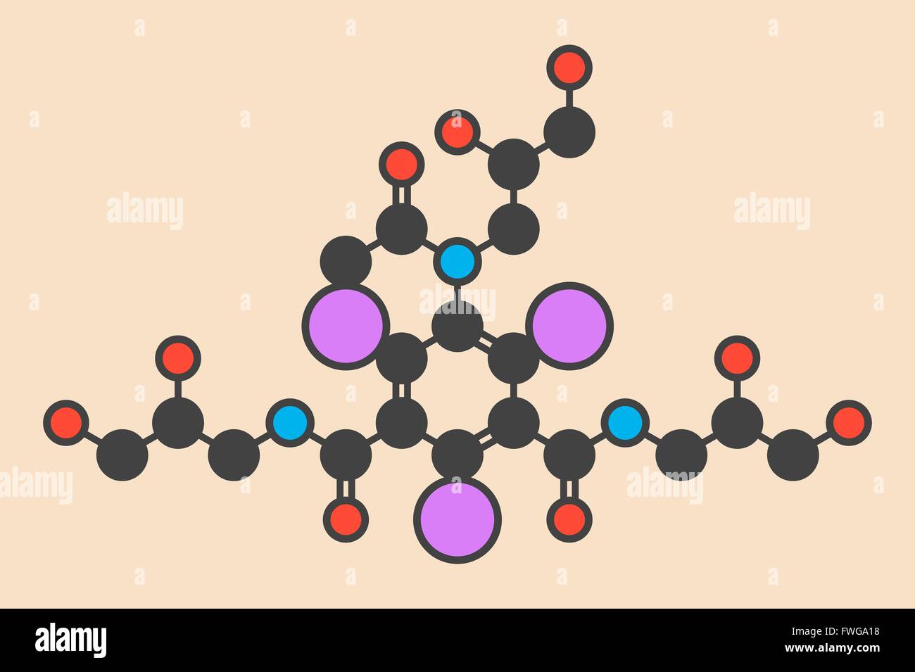 Iohexol contrast agent molecule Used in coronary angiography procedures ...