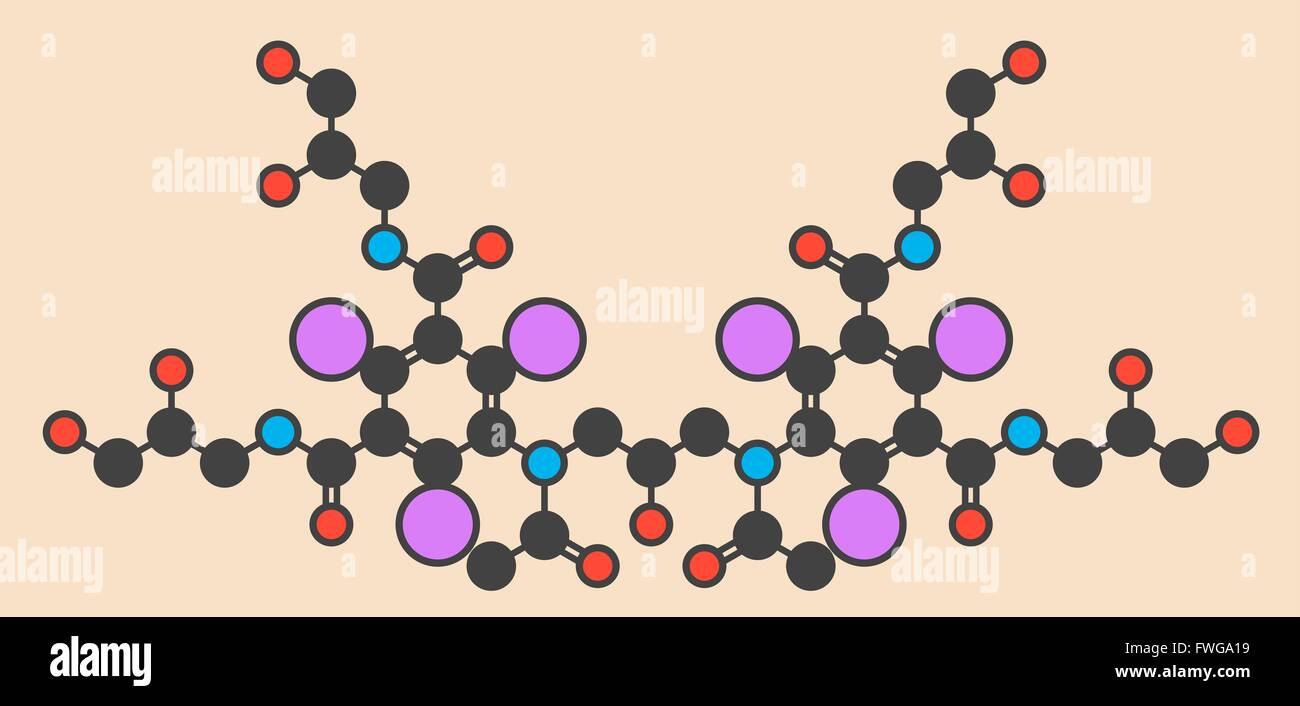 Iodixanol contrast agent molecule Stylized skeletal formula (chemical ...