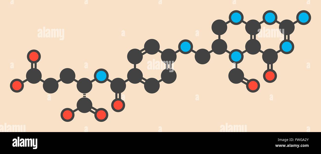Folinic acid (leucovorin) drug molecule Used as adjuvant during cancer ...