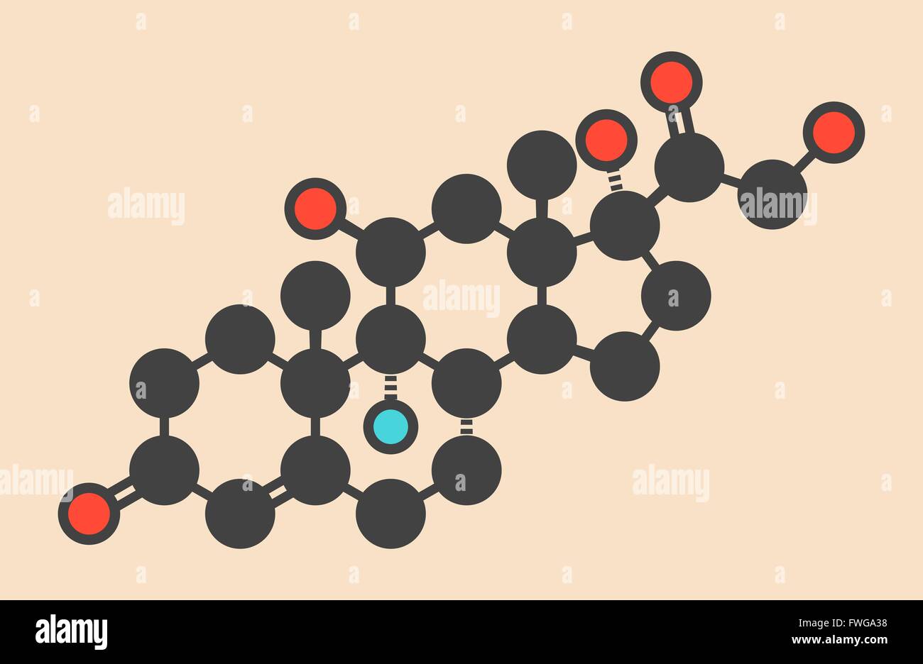 Fludrocortisone aldosterone hormone substitution drug molecule Stylized ...