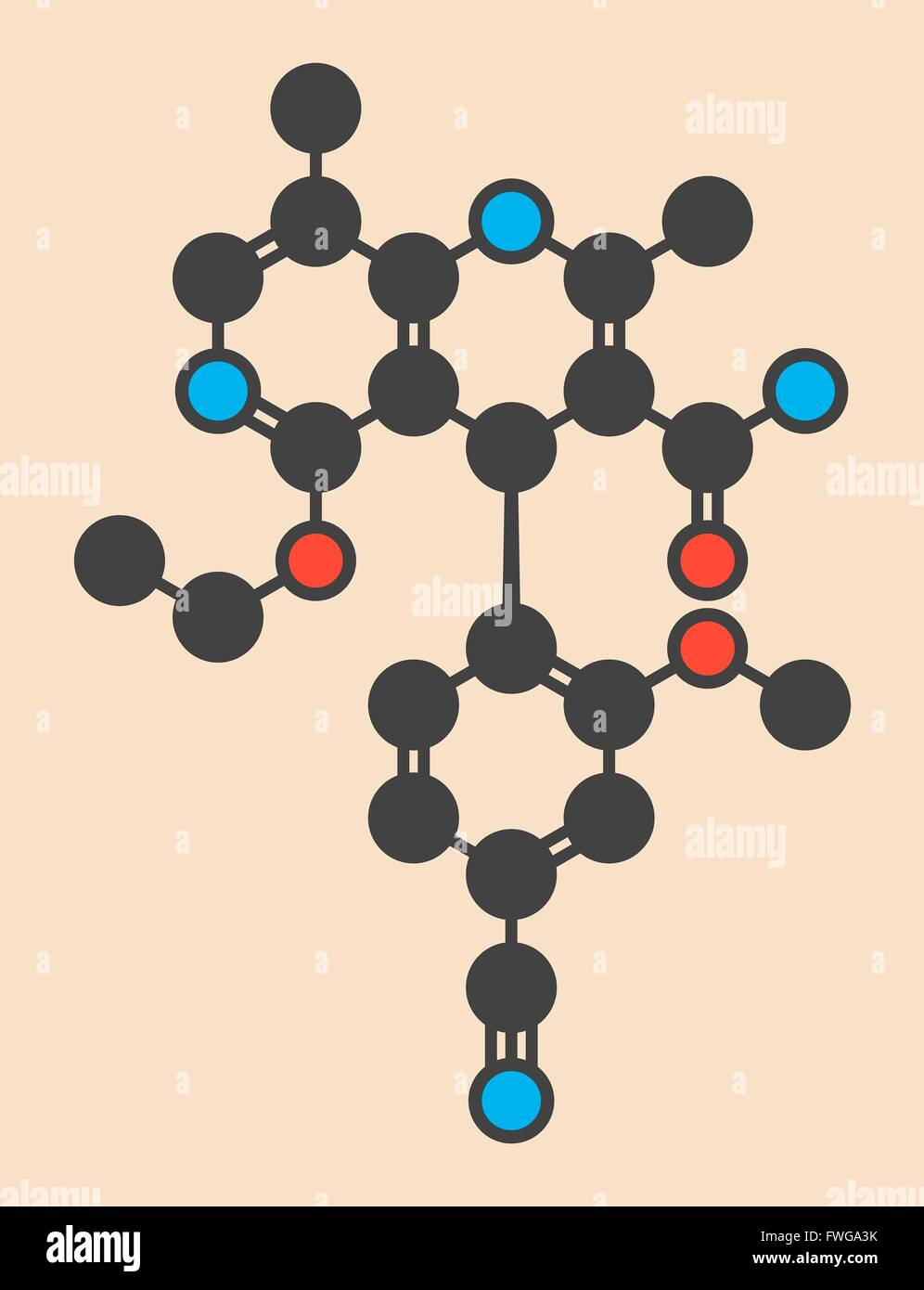 Finerenone heart failure drug molecule (mineralocorticoid receptor ...