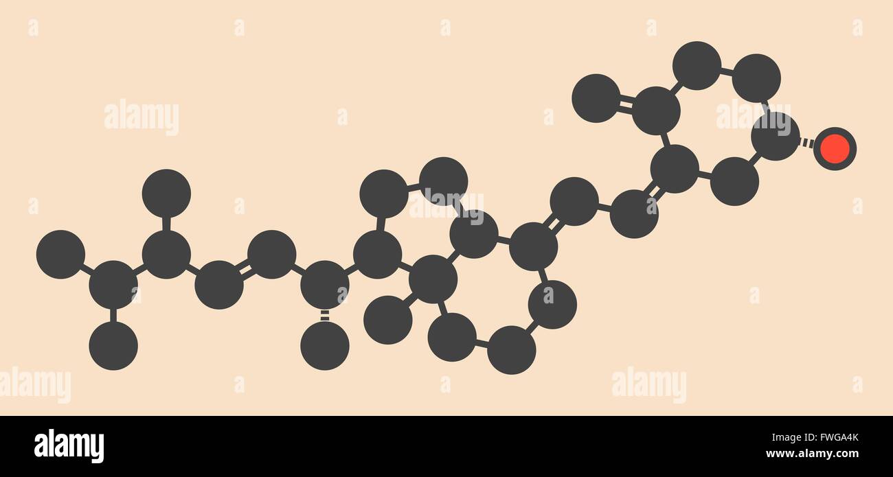 Ergocalciferol Vitamin D2 Molecule Stylized Skeletal Formula