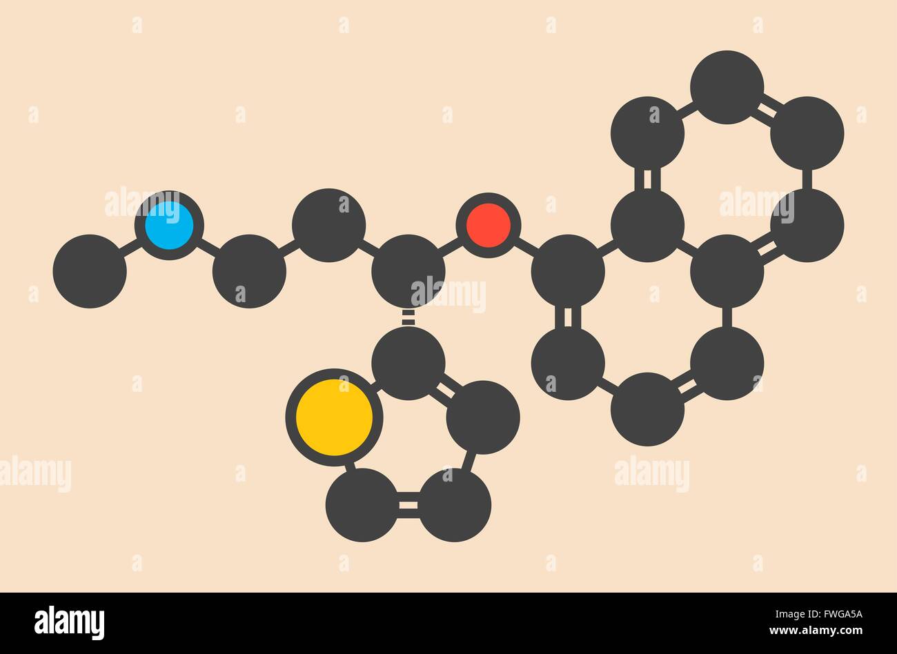 Duloxetine antidepressant drug (SNRI class) molecule Also used in ...