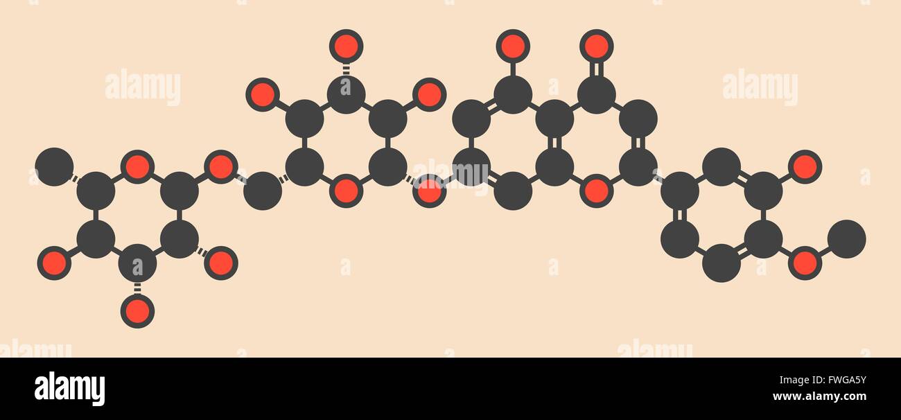 Diosmin venous disease and haemorrhoids drug molecule Stylized skeletal ...