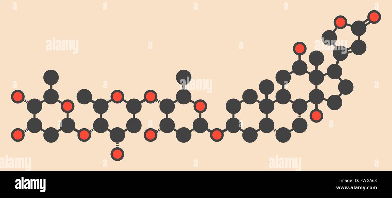 digoxin heart failure drug molecule Extracted from foxglove plant ...