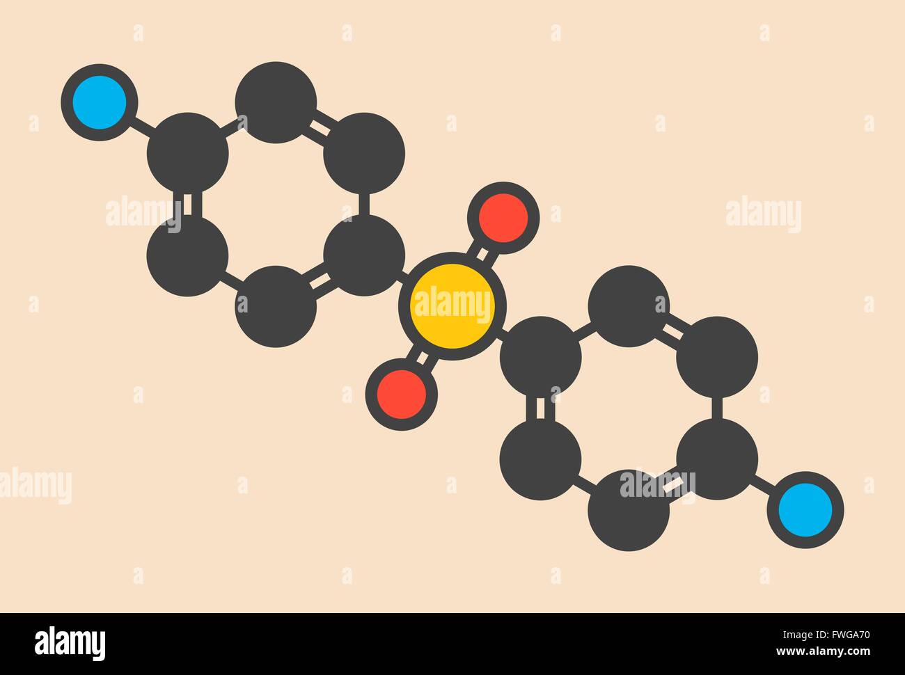 Dapsone antibacterial drug molecule Stylized skeletal formula (chemical ...