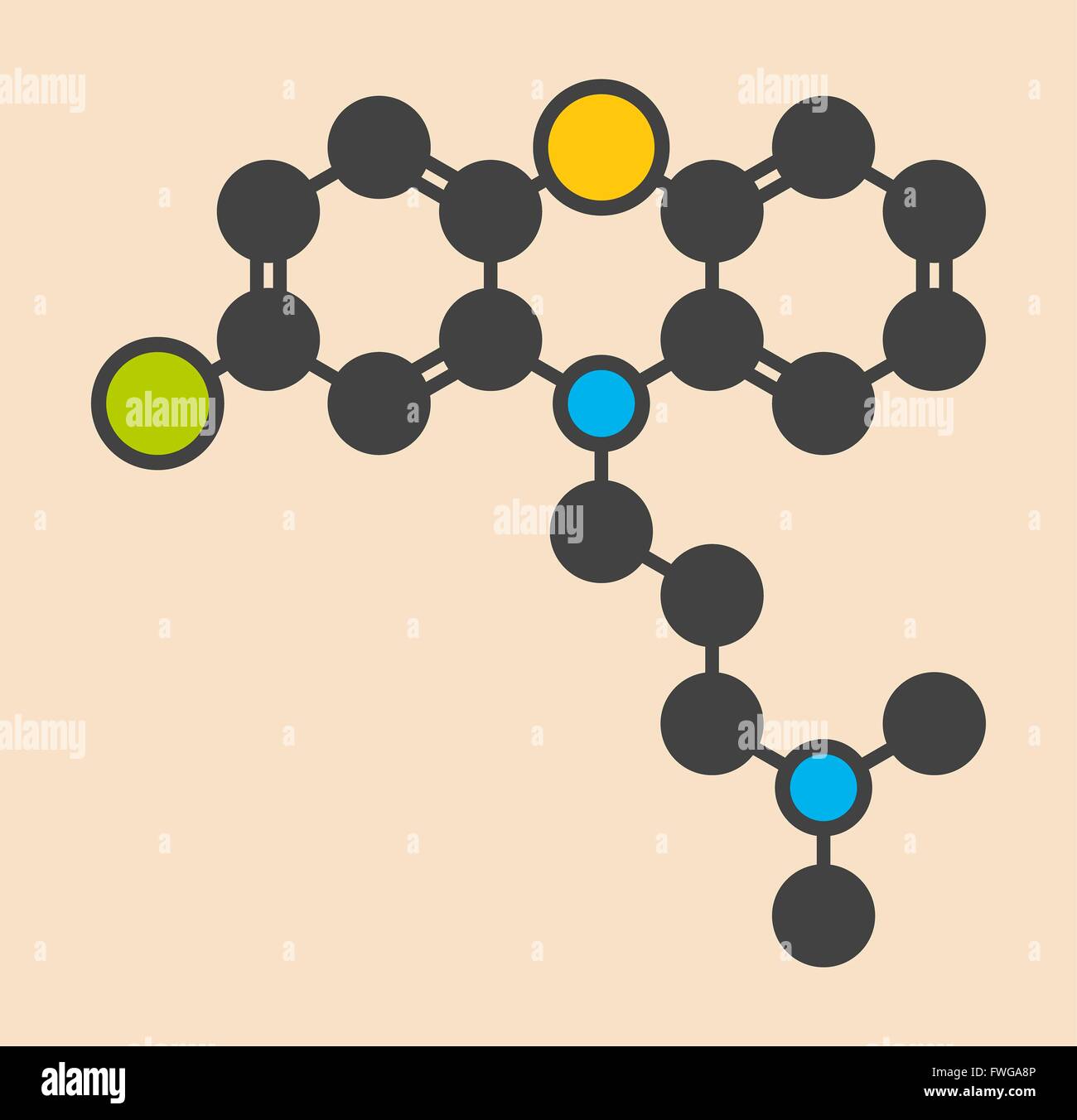 Chlorpromazine cpz antipsychotic drug molecule hi-res stock photography ...