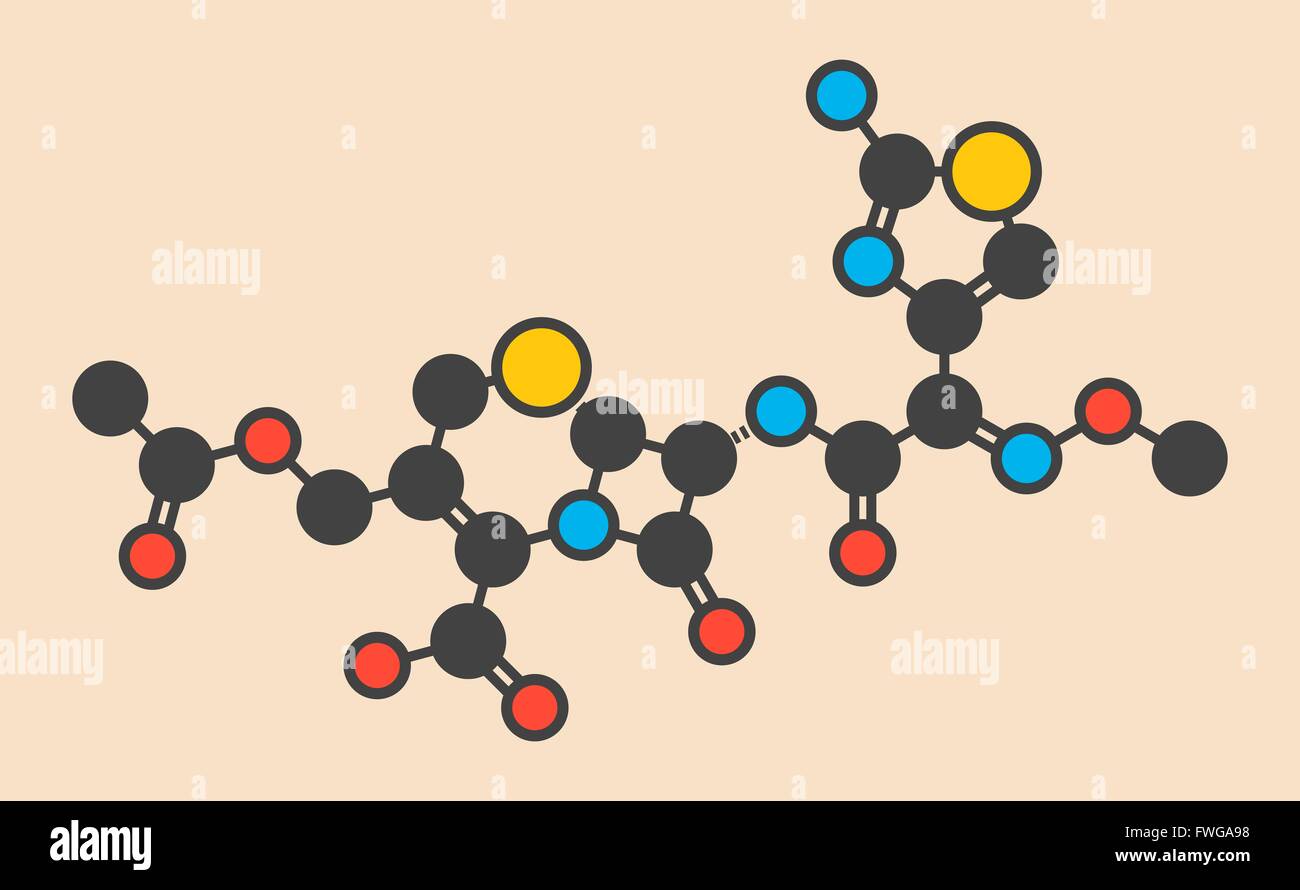Cefotaxime antibiotic drug molecule (cephalosporin third generation ...