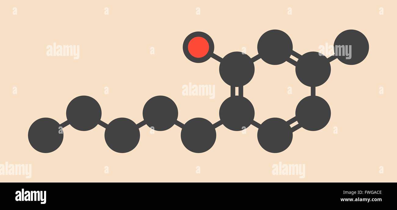 Amylmetacresol antiseptic drug molecule Used in lozenges to treat sore ...