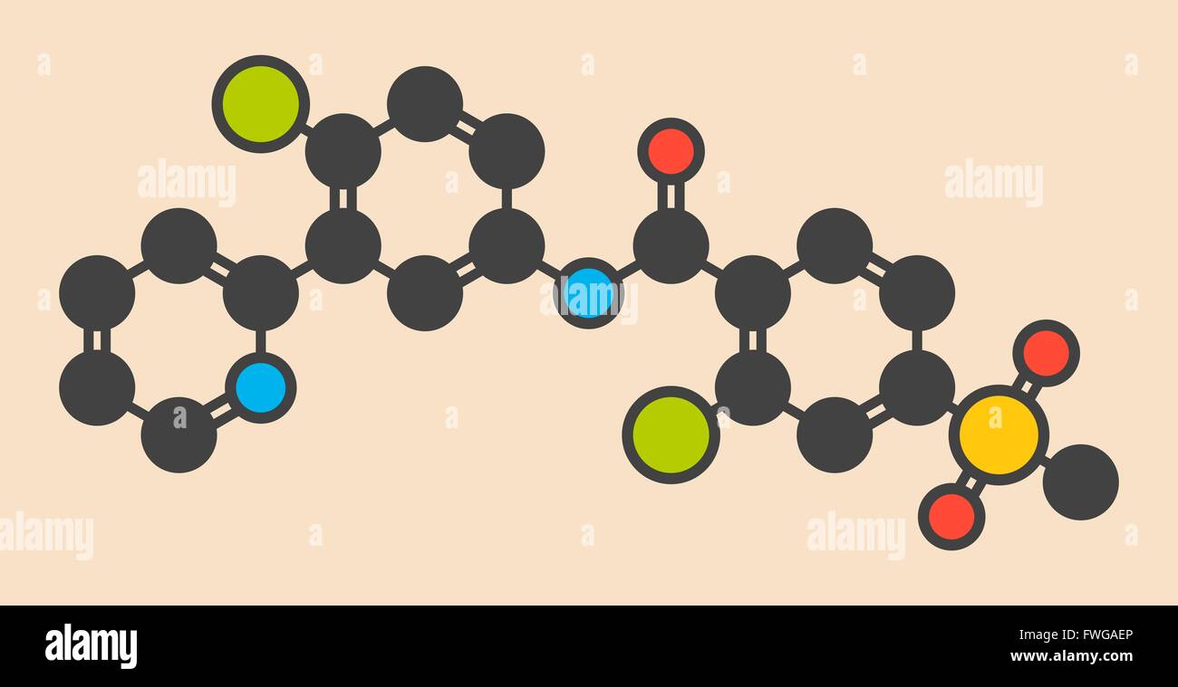 Vismodegib cancer drug molecule Used in treatment of basal cell ...