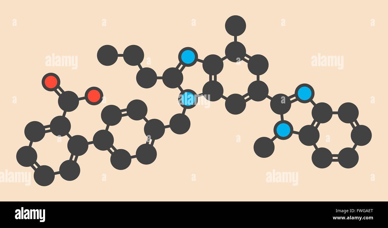 Telmisartan hypertension drug molecule Used to treat high blood ...