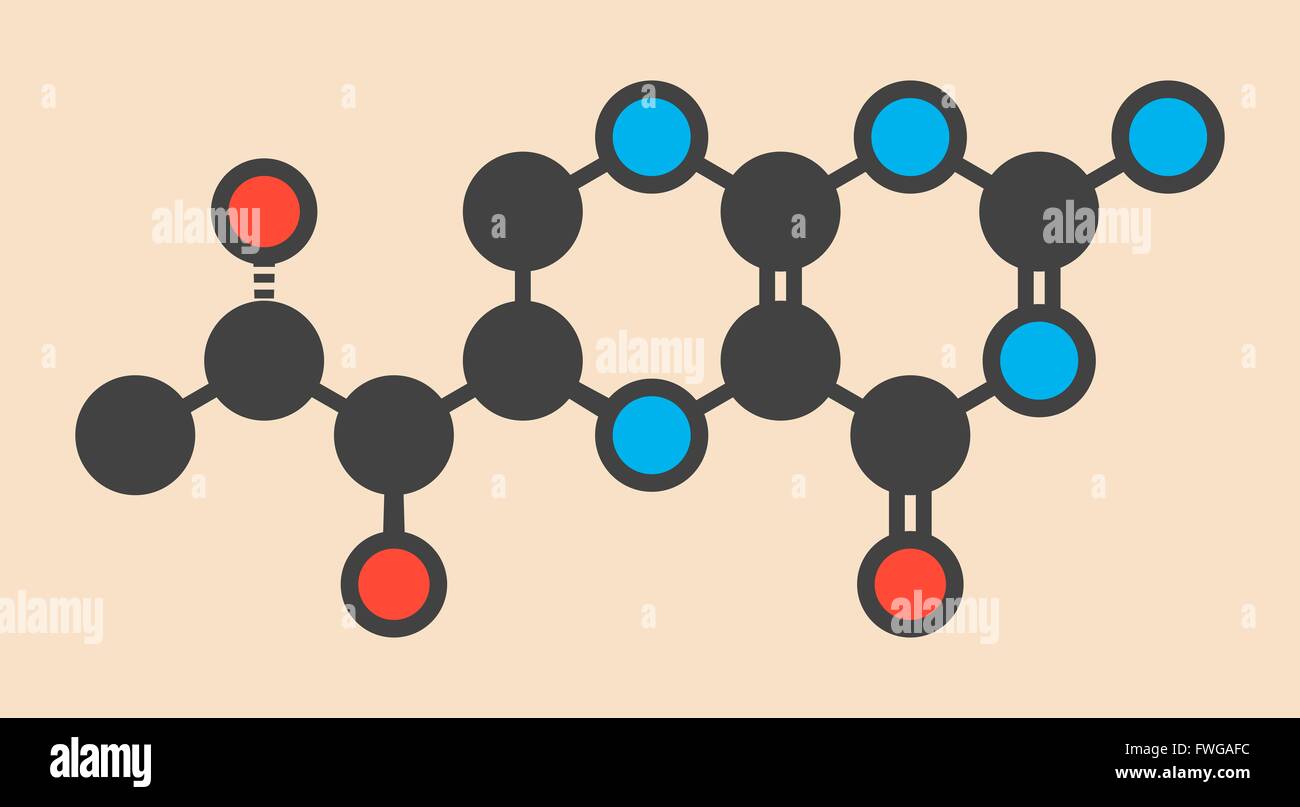 Tetrahydrobiopterin (sapropterin) phenylketonuria drug molecule ...