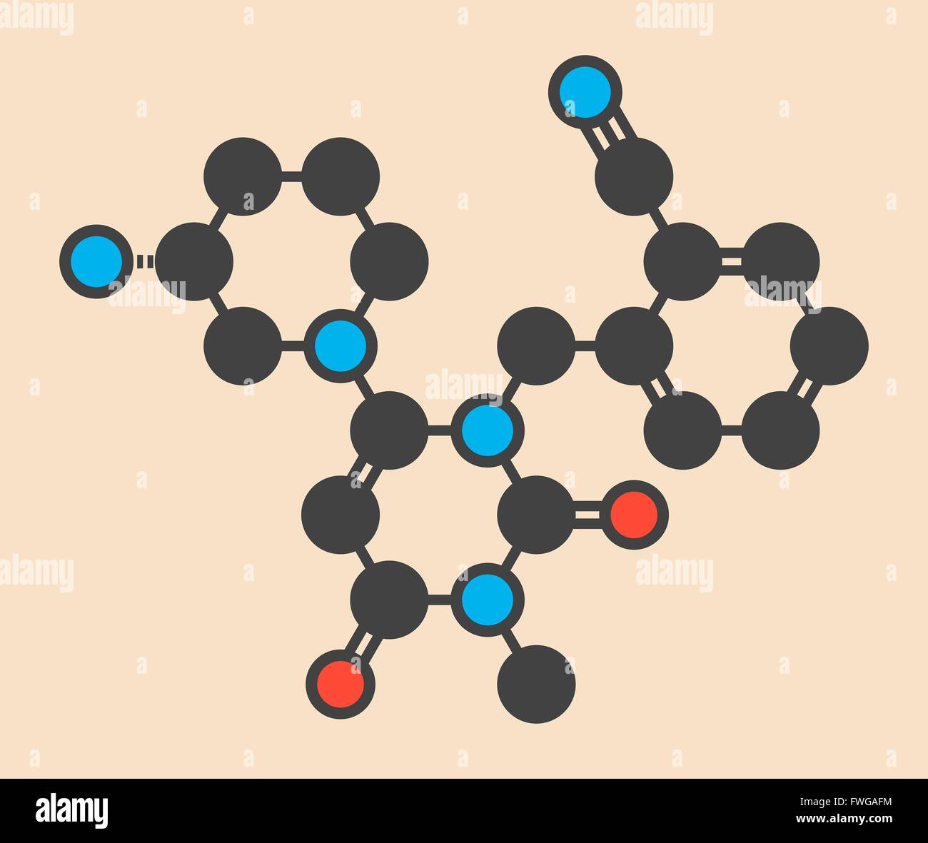 Alogliptin diabetes drug molecule Belongs to dipeptidyl peptidase 4 ...