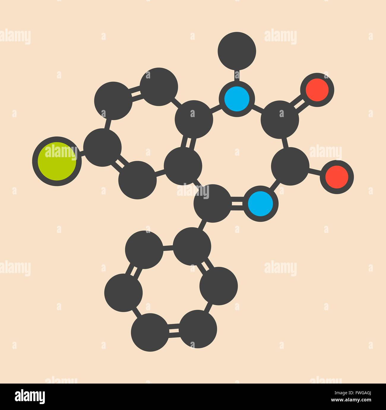 Temazepam benzodiazepine drug molecule used hi-res stock photography ...