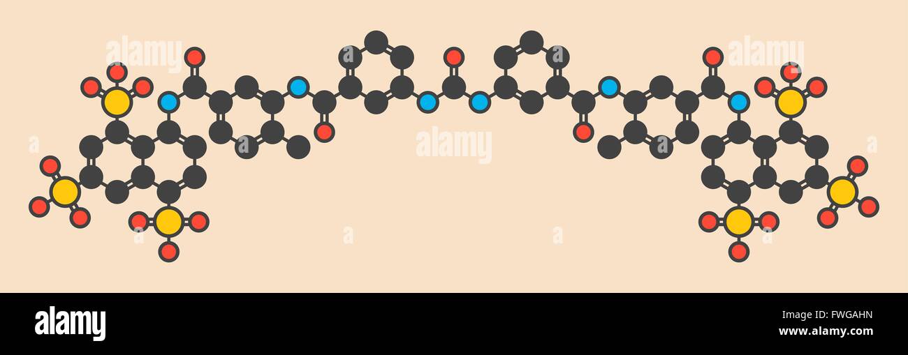 Suramin sleeping sickness drug molecule Stylized skeletal formula ...