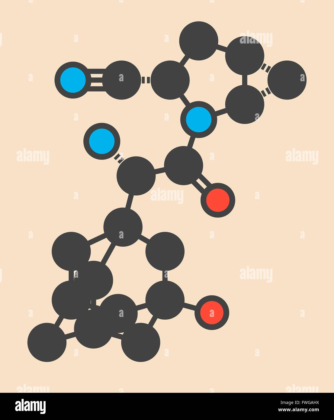 Saxagliptin diabetes drug molecule Inhibitor of dipeptidyl peptidase-4 ...