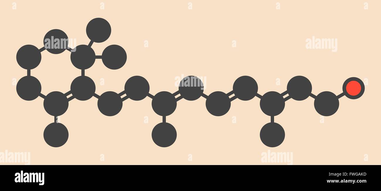 Retinol (Vitamin A) molecule Stylized skeletal formula (chemical ...