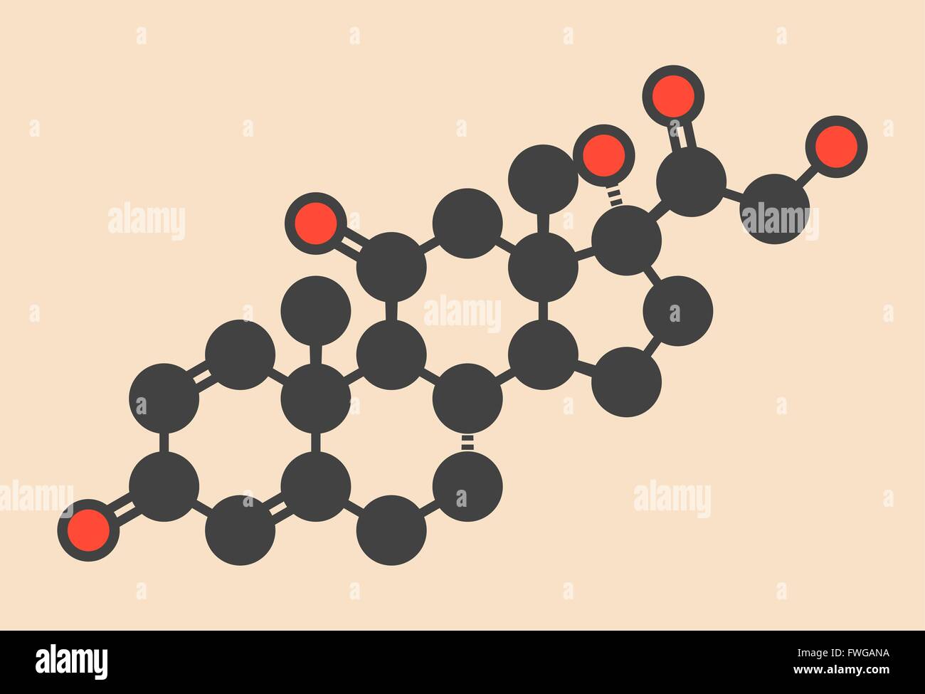 Prednisone corticosteroid drug molecule Stylized skeletal formula ...