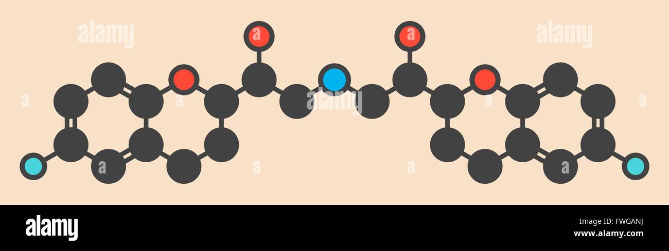 Nebivolol beta blocker drug molecule Used to treat high blood pressure ...