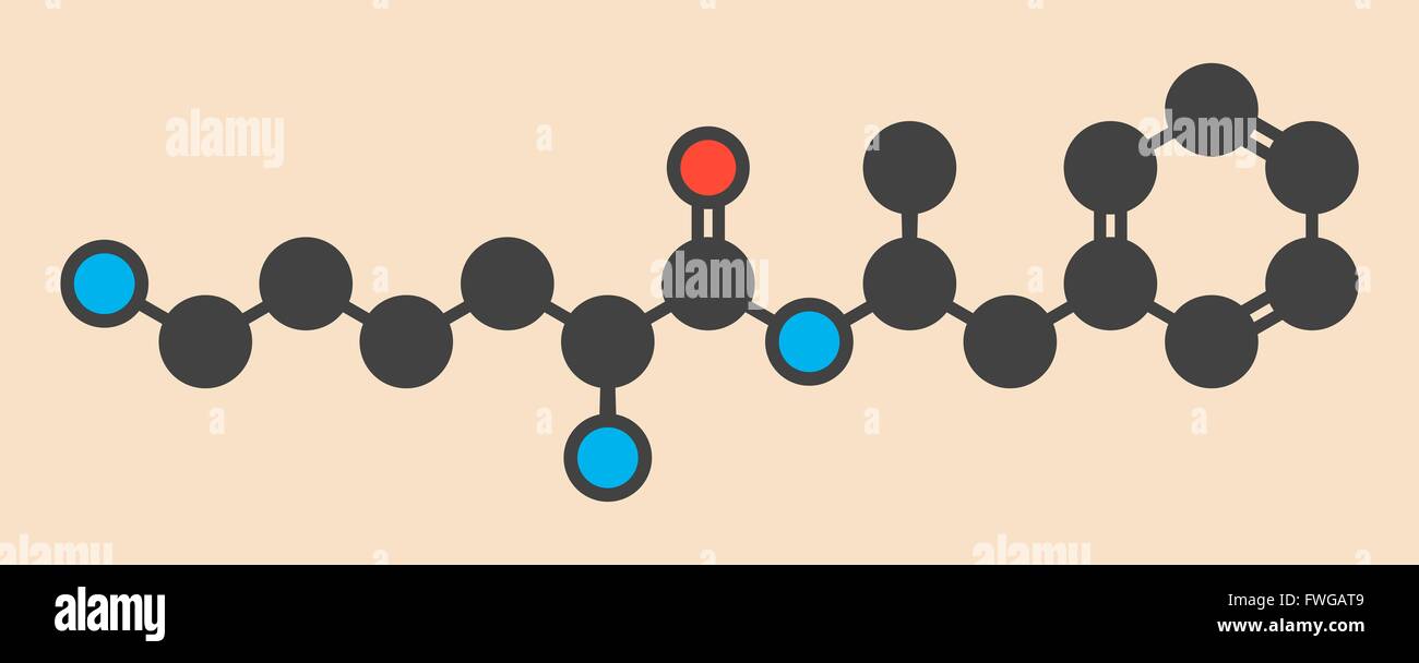 Lisdexamfetamine mesylate ADHD treatment drug molecule Stylized ...