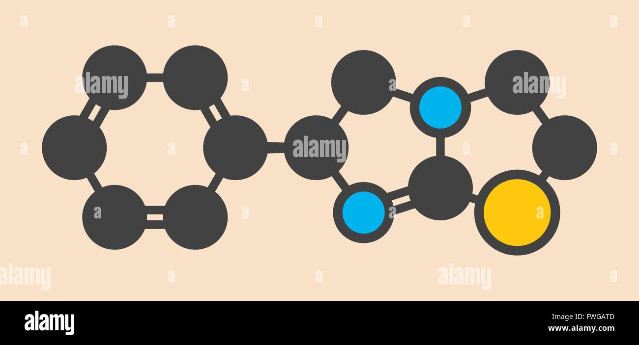 Levamisole antihelmintic drug molecule levorotary isomer of tetramisole ...