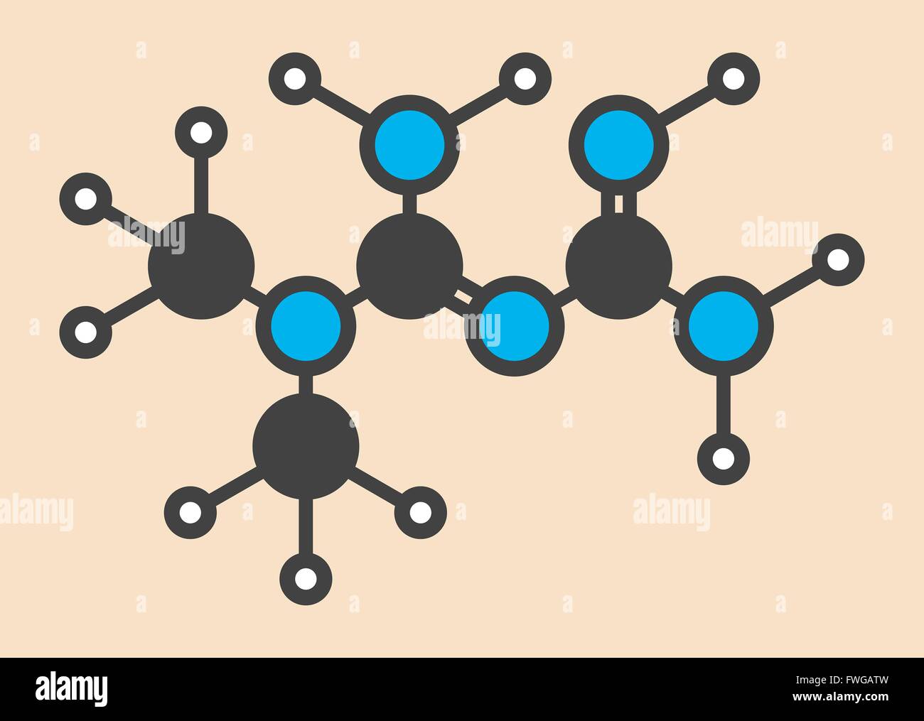Metformin diabetes drug (biguanide class) molecule Stylized skeletal ...