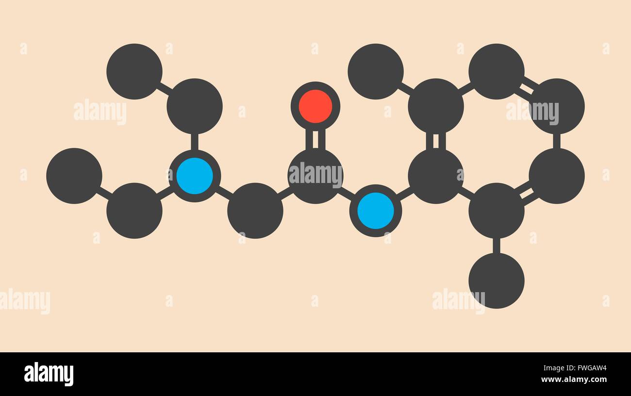 lidocaine local anesthetic drug molecule Also known as xylocaine or ...