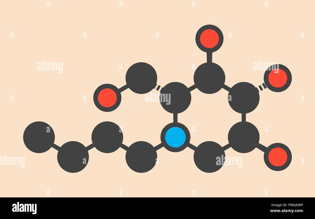 Miglustat Gaucher disease drug molecule Stylized skeletal formula ...