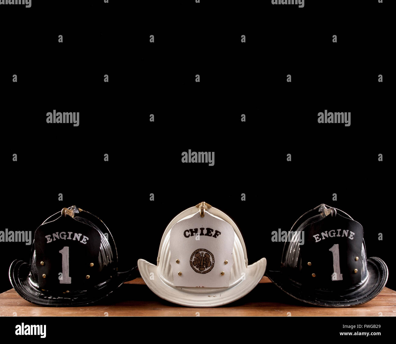 Vintage Fire Department helmets for Engine #1 Company and Chief Stock ...