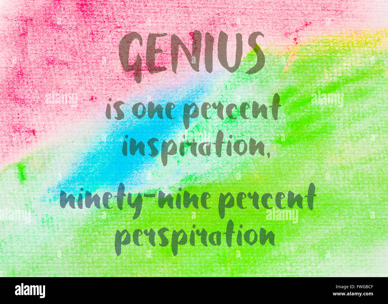 Genius is one percent inspiration, ninety-nine percent perspiration ...