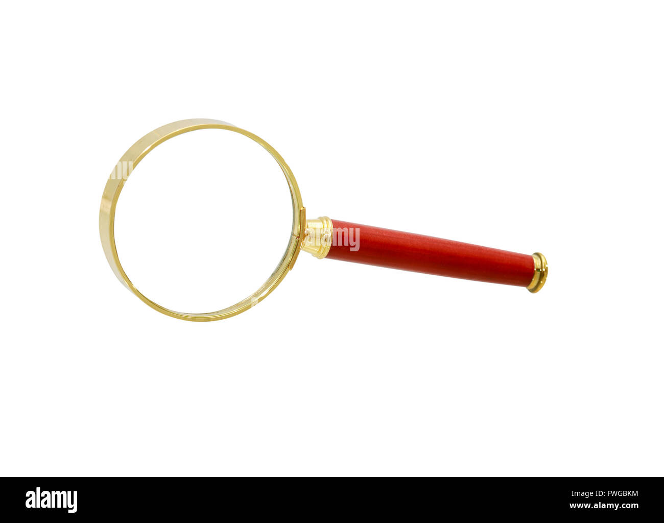 Nice magnifying glass on white background. Isolated with clipping path ...