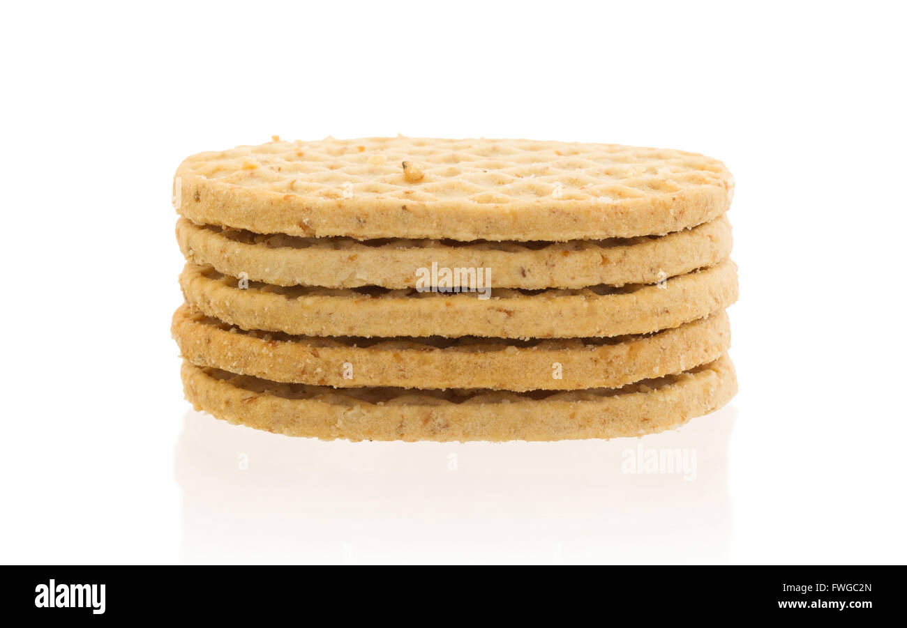 Stack of small cookies isolated on a white background Stock Photo - Alamy