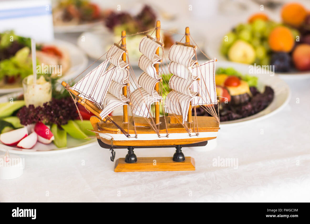 Antique Model Sailing Ship Stock Photo - Alamy
