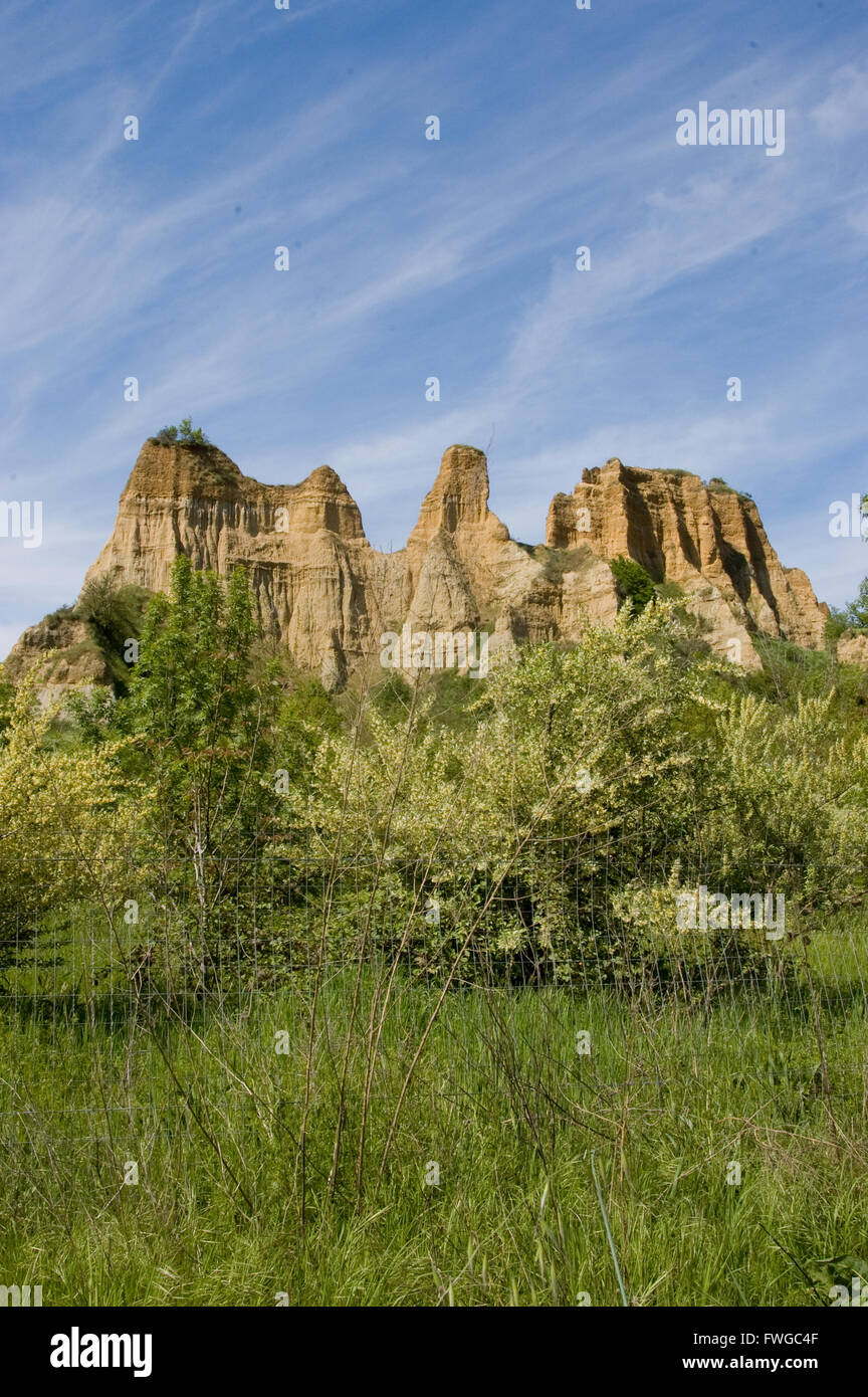 Reggello, canyons valley. Tuscany trekking offers beautiful landscapes ...