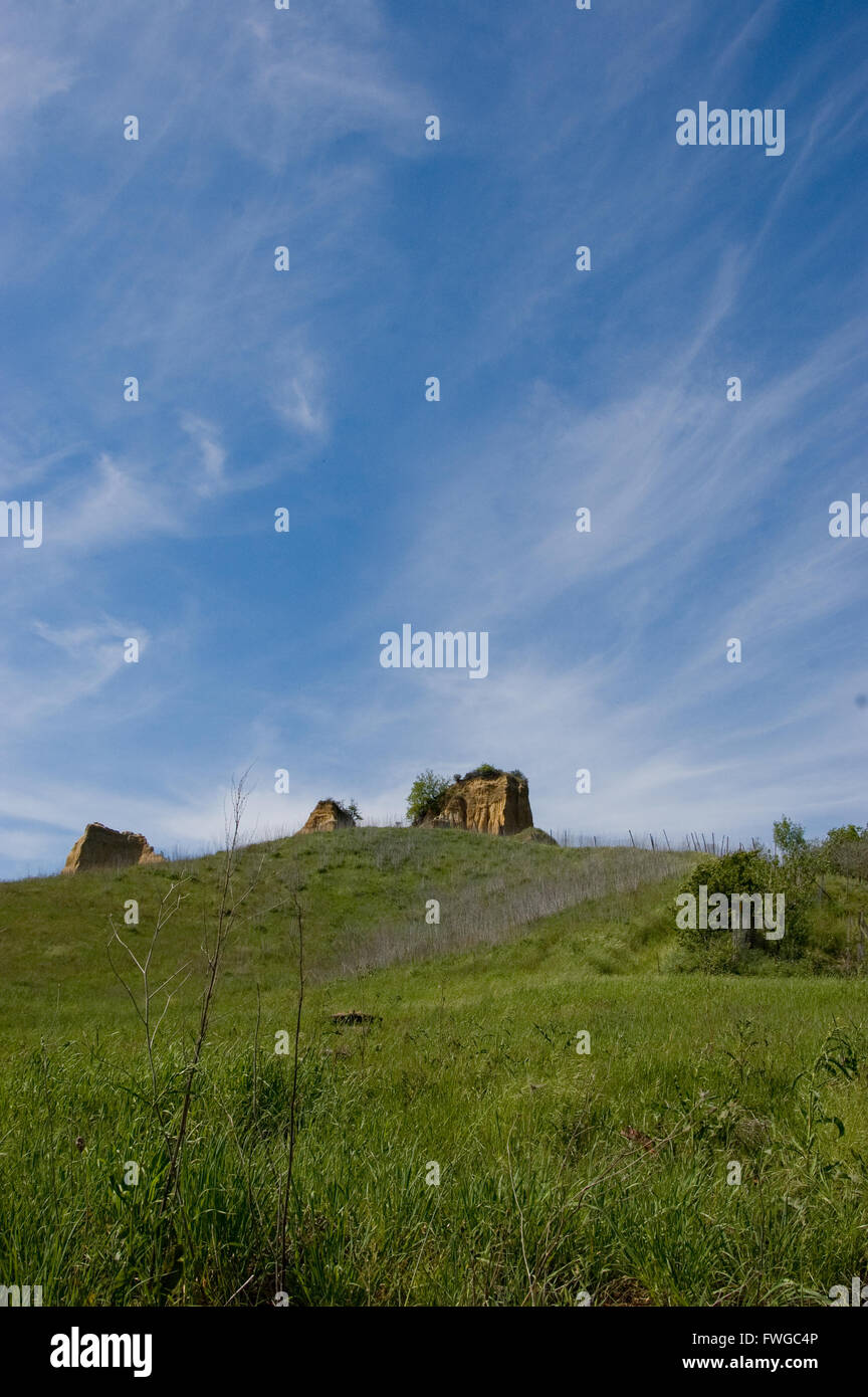Reggello, canyons valley. Tuscany trekking offers beautiful landscapes ...