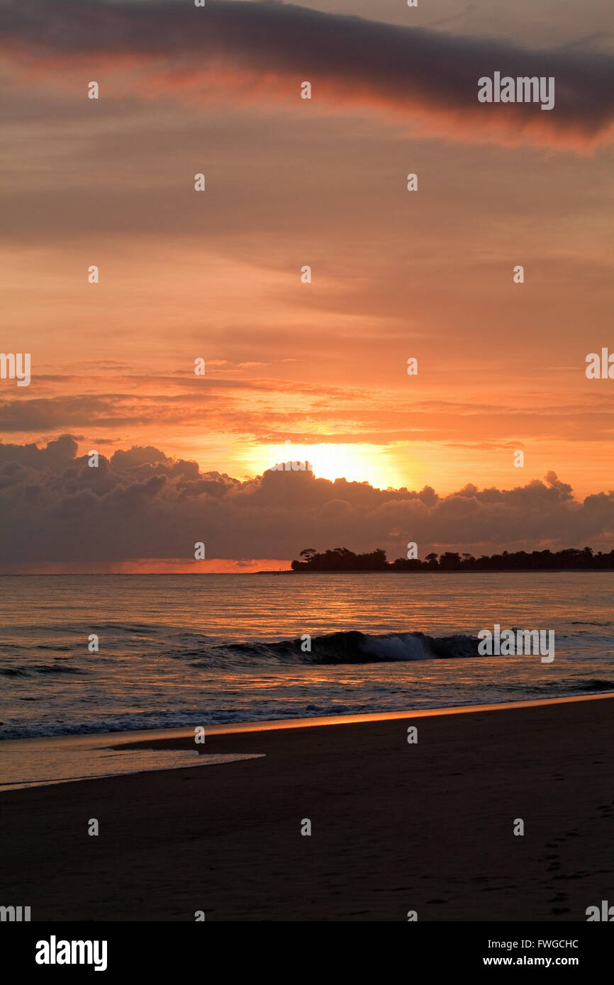 Dawn. Sun rise. Sambava beach. Sava Region. Overlooking Indian Ocean ...