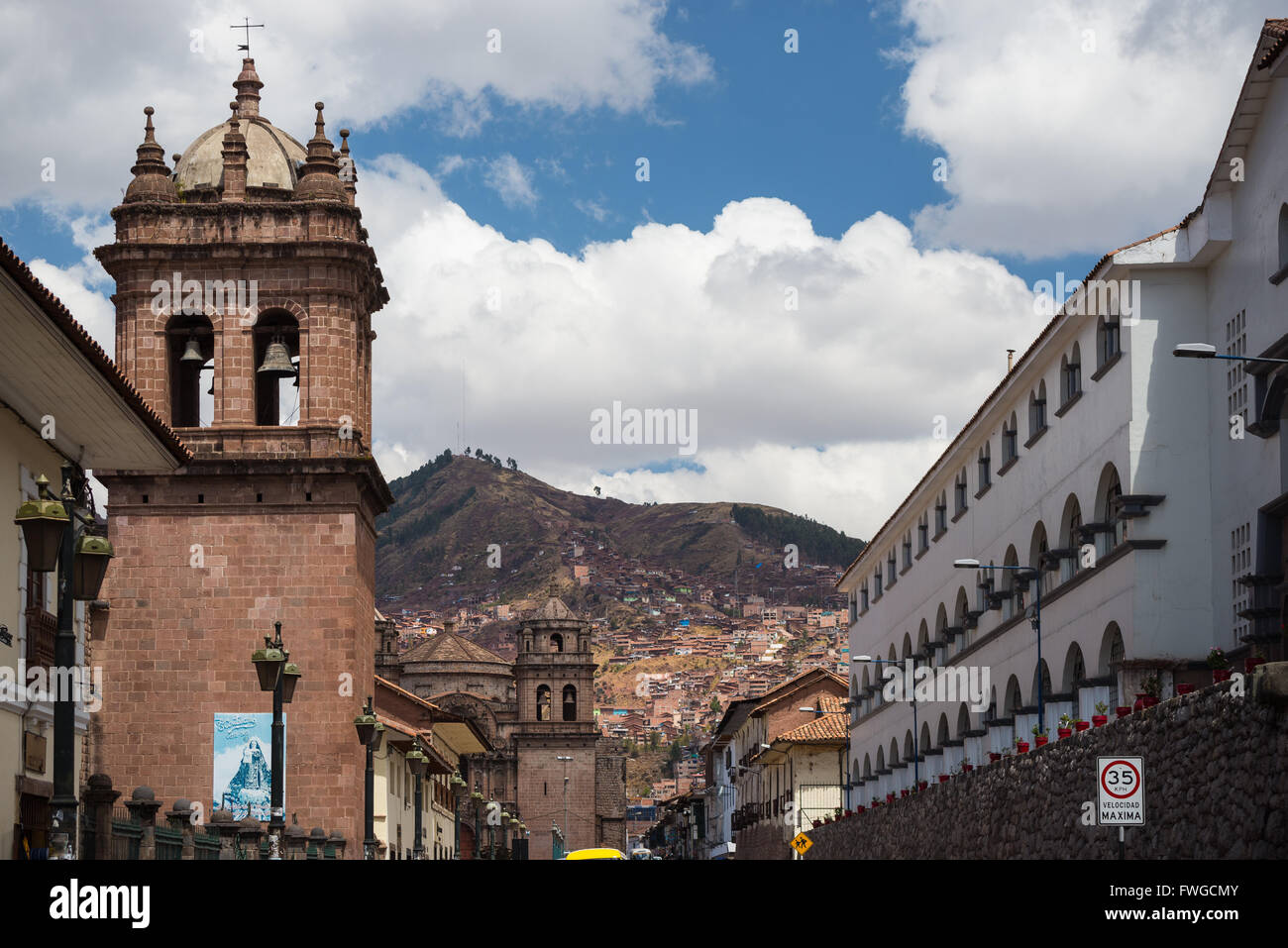 Colonial architecture and cityscape in Cusco, Peru, former Inca capital ...
