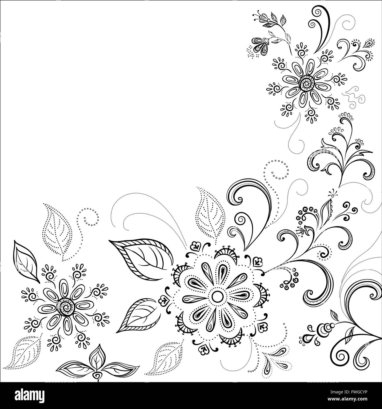 Floral contour background Stock Vector Image & Art - Alamy