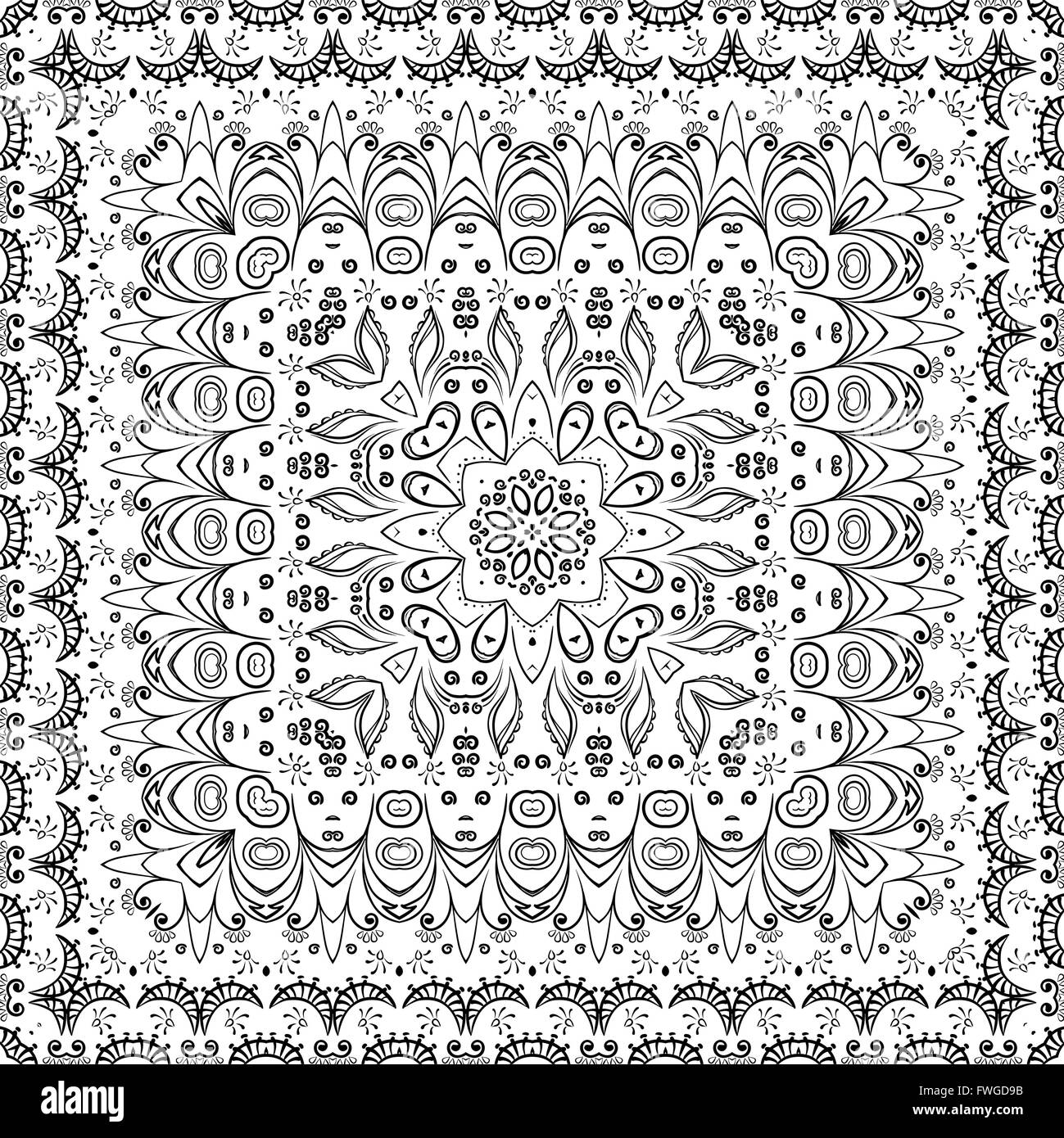 Seamless outline floral pattern Stock Vector Image & Art - Alamy