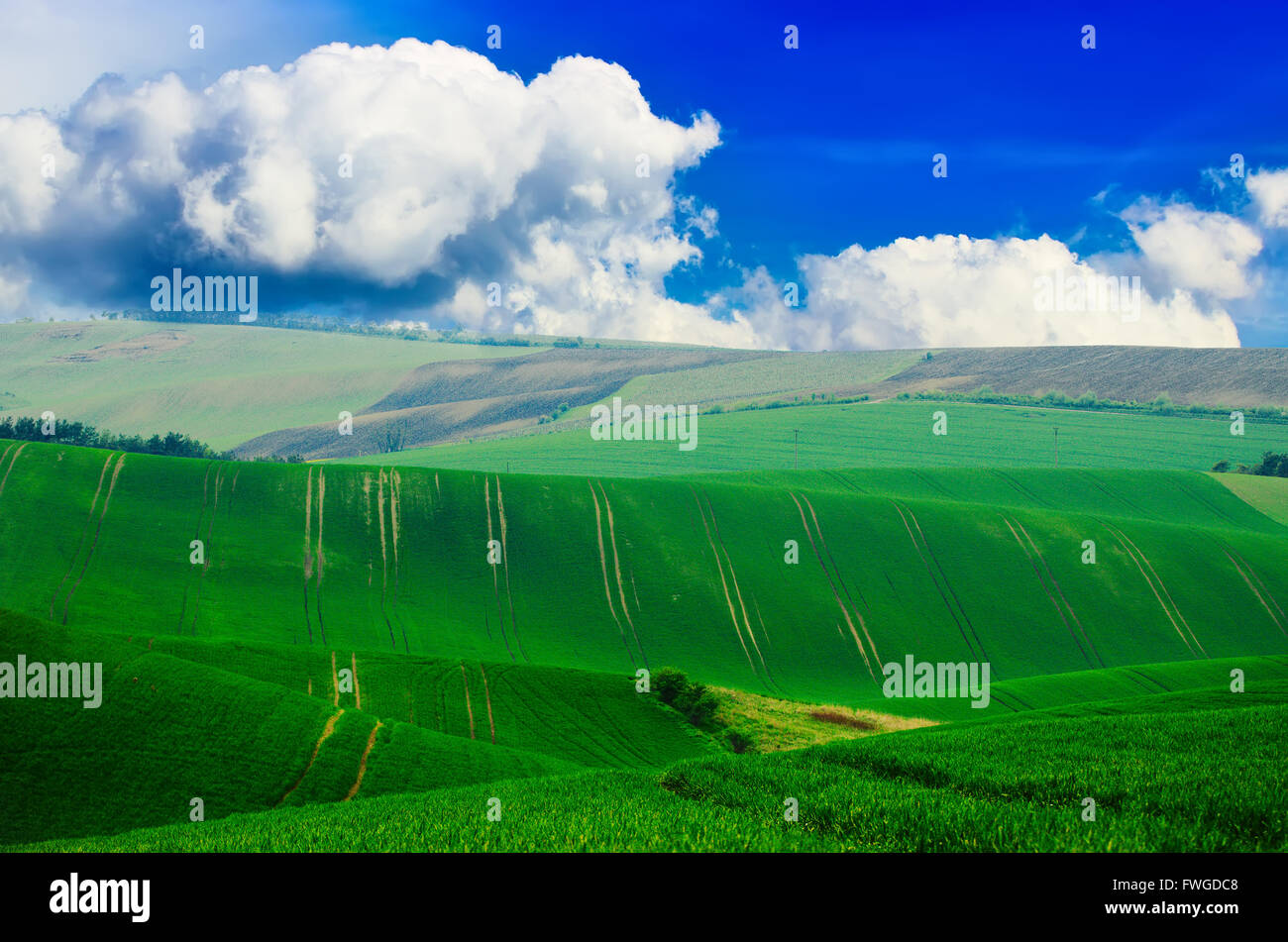 Rural landscape with road Stock Photo - Alamy