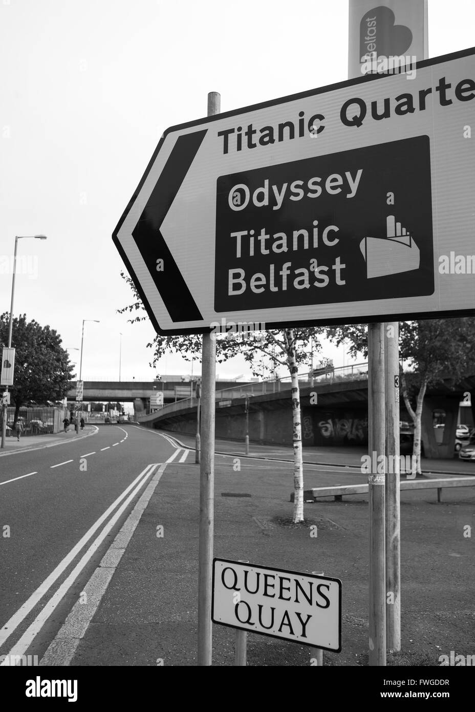 Road sign points to the Titanic Stock Photo - Alamy
